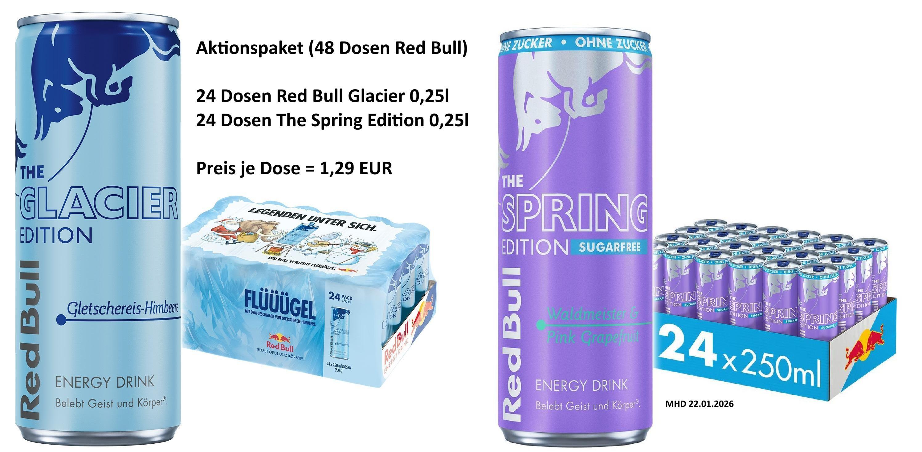 Red Bull Glacier Edition - Energy Drink mit Gletschereis-Himbeere | 24× ...