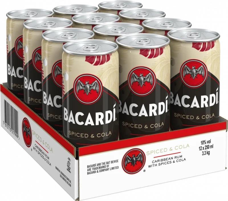 Bacardi Spiced Rum & Cola - Fertig gemixter Cocktail mit 10%